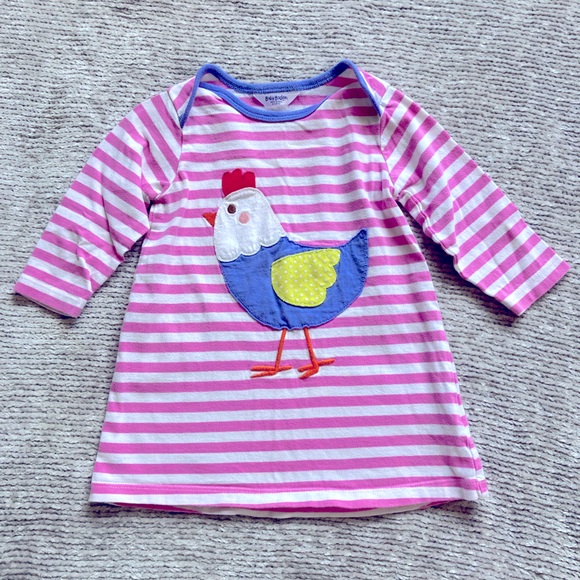Baby Boden | Dresses | Baby Boden Striped Dress Chicken Appliqu 62 ...